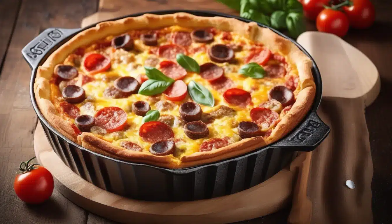PEPPERONI AND SAUSAGE DEEP-DISH PIZZA QUICHE - MarketGrow.com